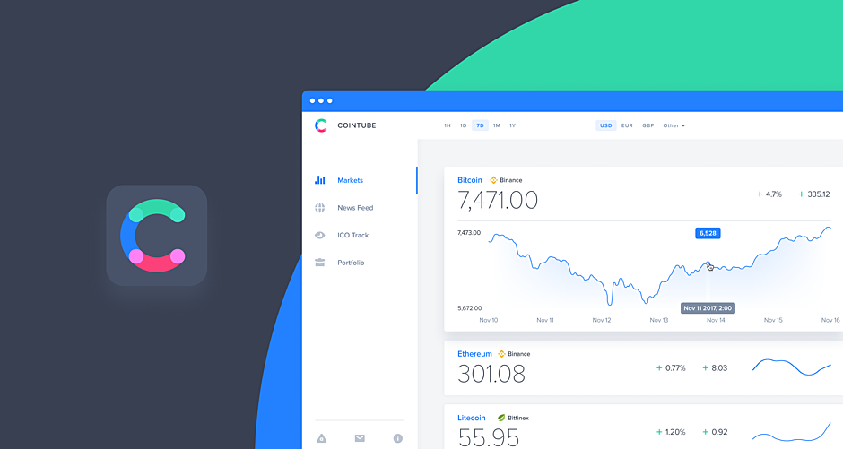 Cointube — a Cryptocurrency Tracking App | Agente